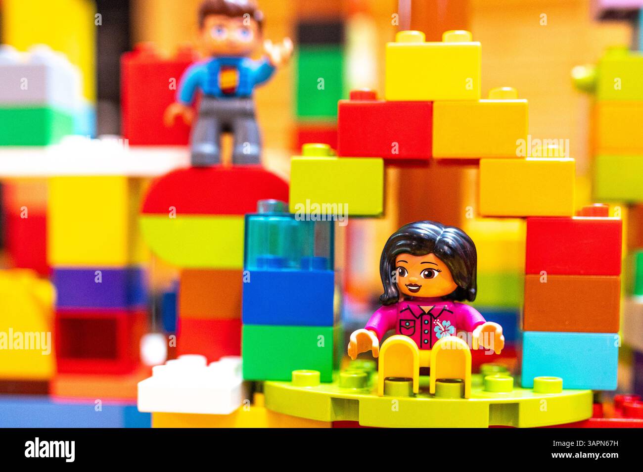 April -15 2025- Bucharest Romania-Lego pieces with little people ...