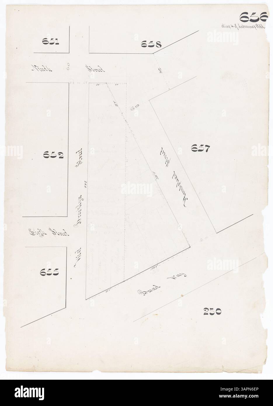 This map of St. Louis shows blocks 489-492 and 505-656, with landowners ...