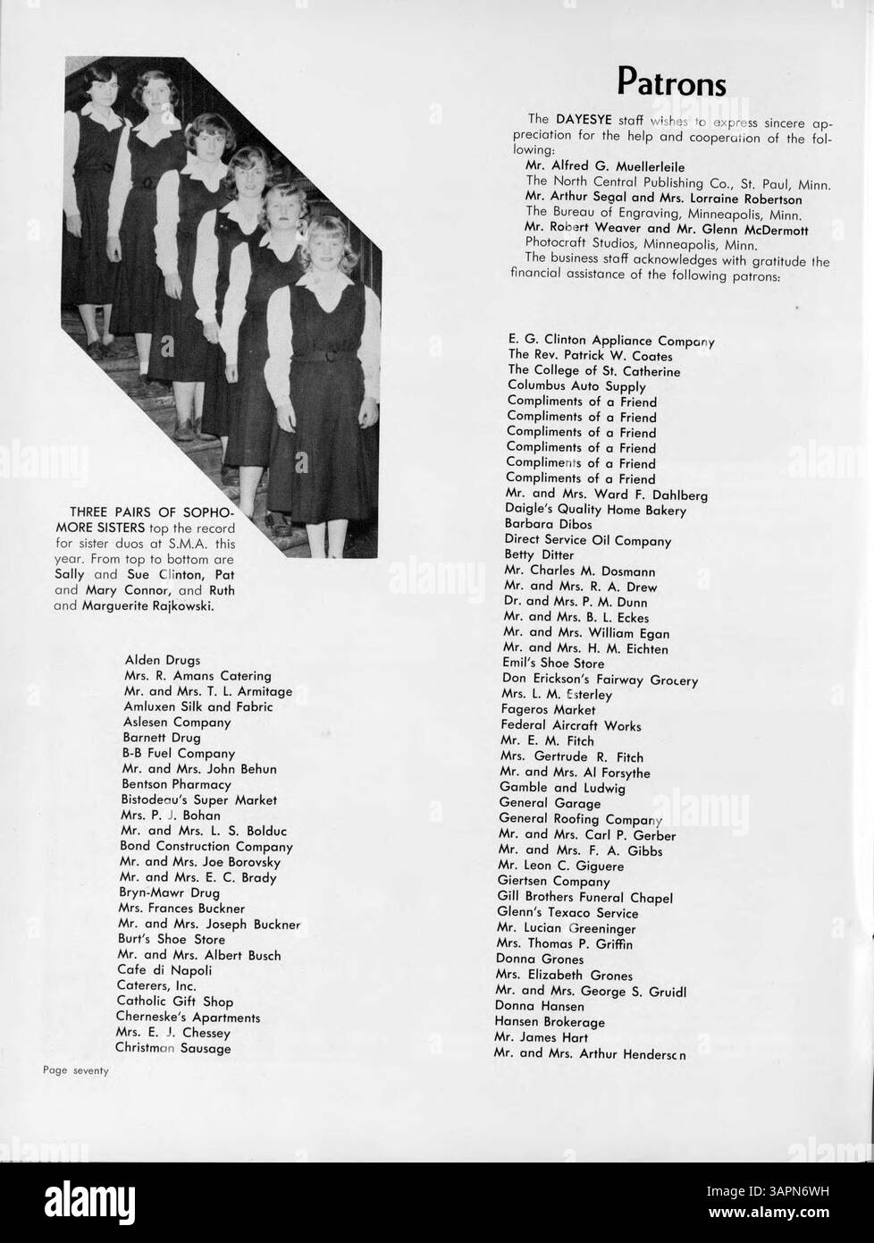 The 1951 St. Margaret's Academy Yearbook, Dayesye, captures the ...