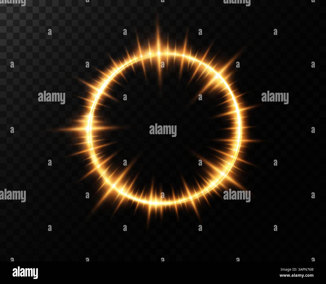 A Golden Sparkling Circle set beautifully on a Transparent Background ...