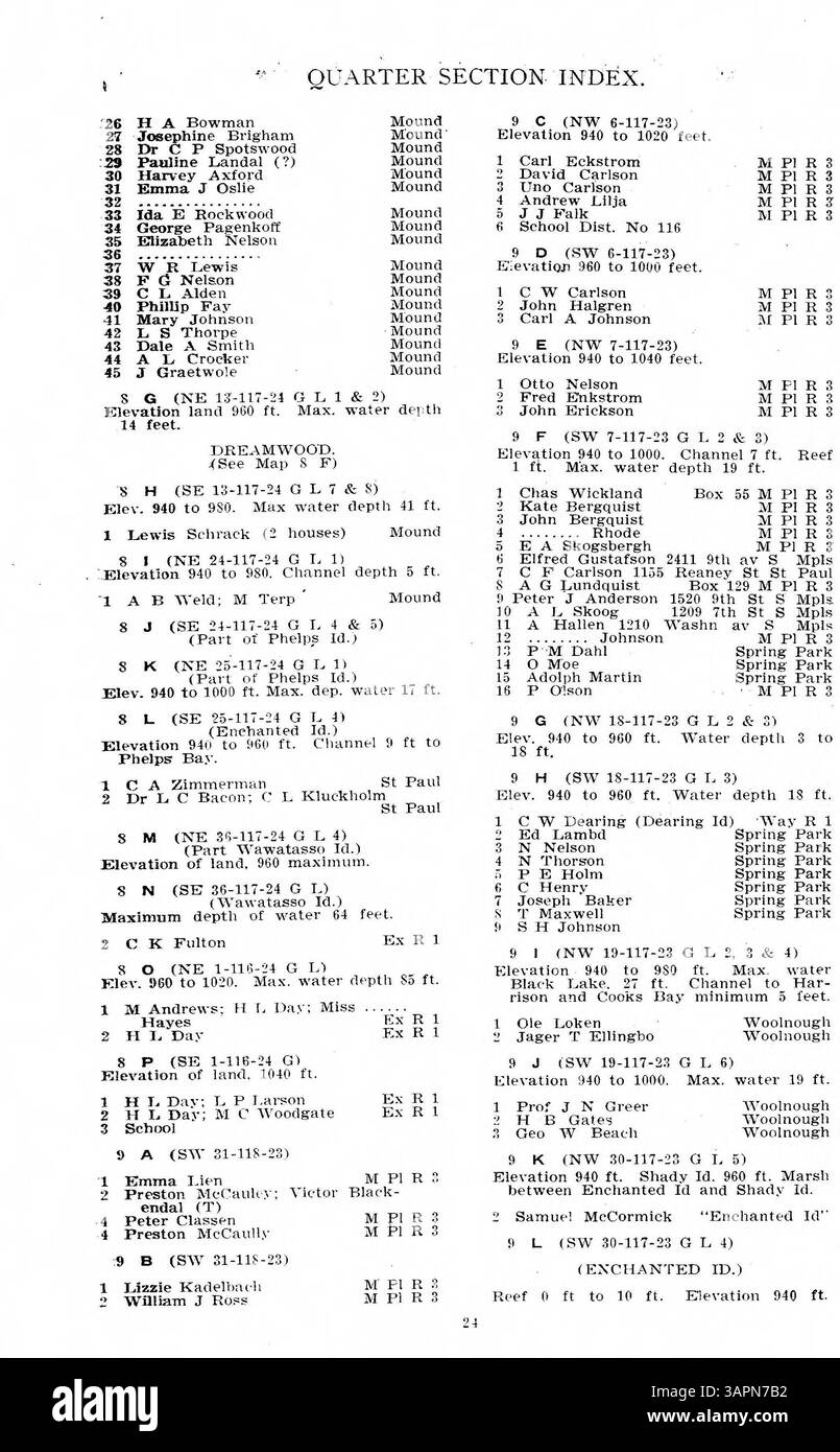 This map of Lake Minnetonka shows the surrounding bays, channels, lakes ...