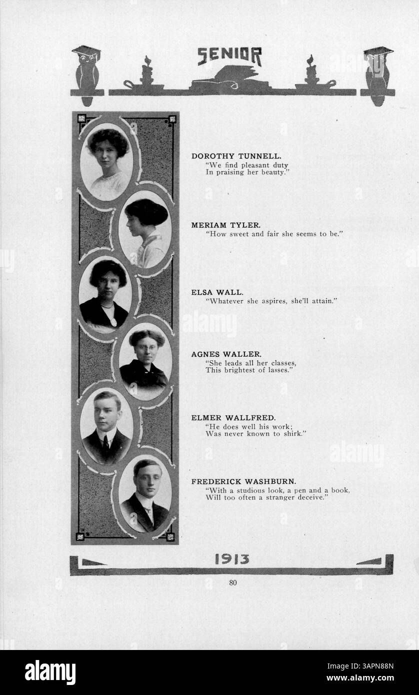 'The Senior', the 1913 yearbook of Central High School, captures the ...