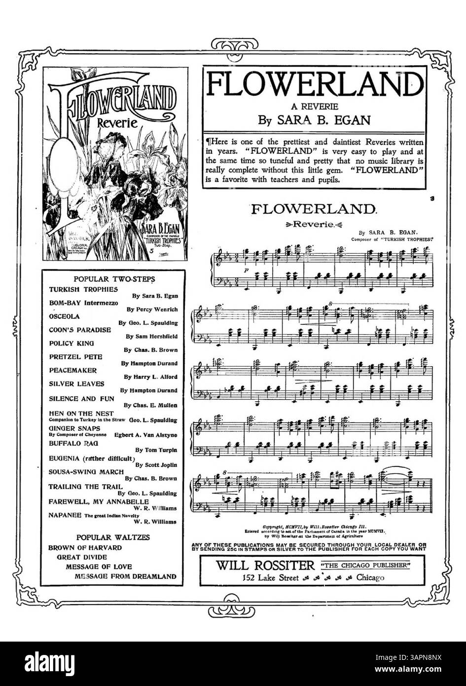 This collection of advertisements features various musical pieces ...