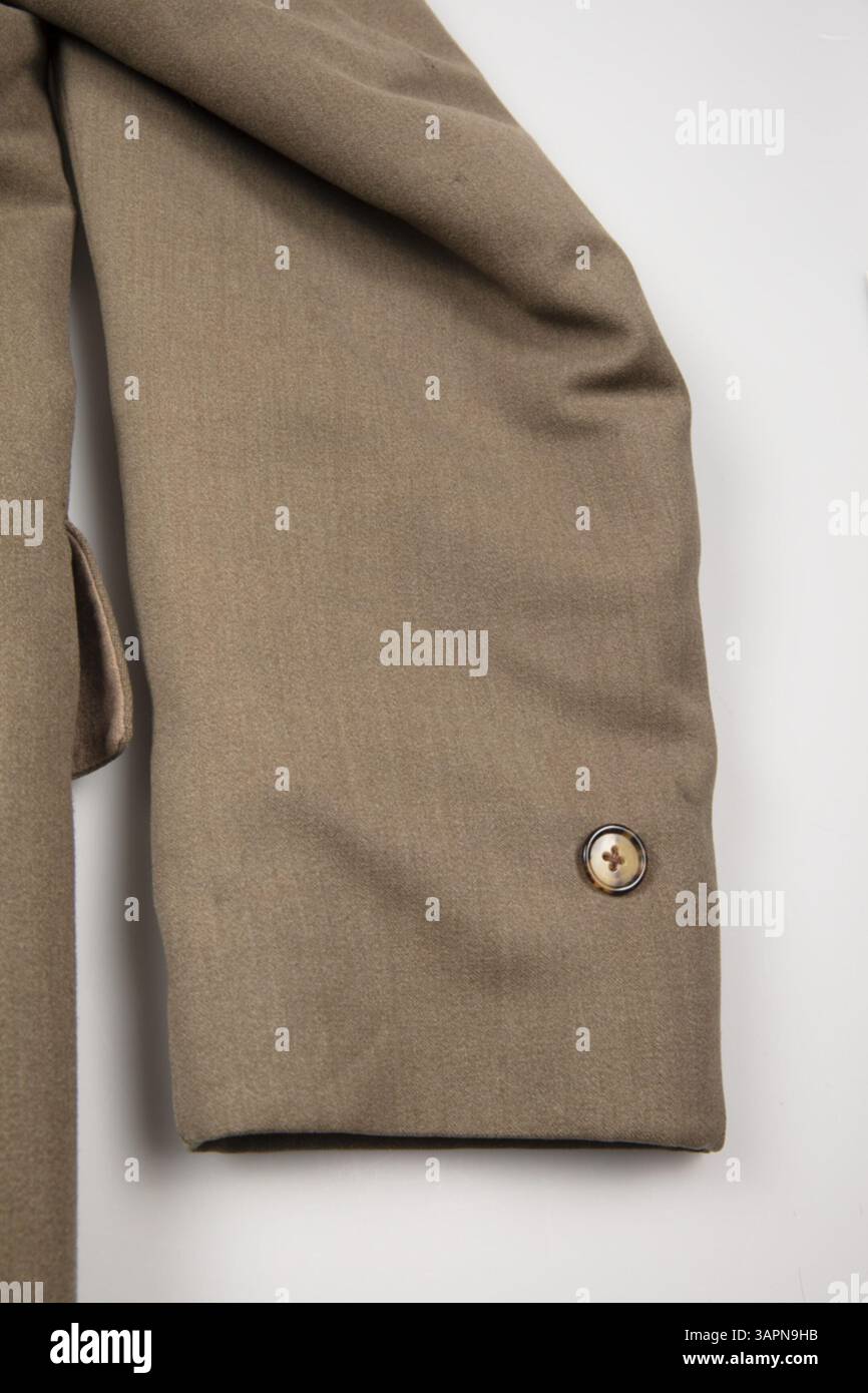 This olive drab wool flight jacket, worn by Charles Lindbergh, features ...