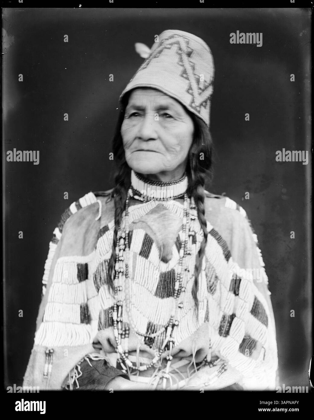 This portrait features an aged Native American woman, captured by Lee ...