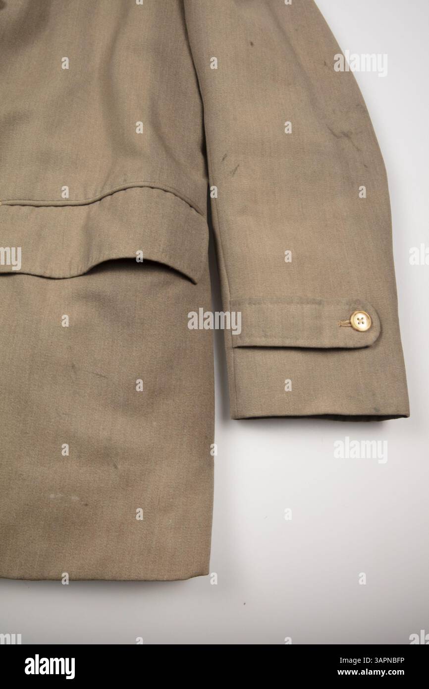 Olive drab wool flight jacket belonging to Charles Lindbergh, with fur ...