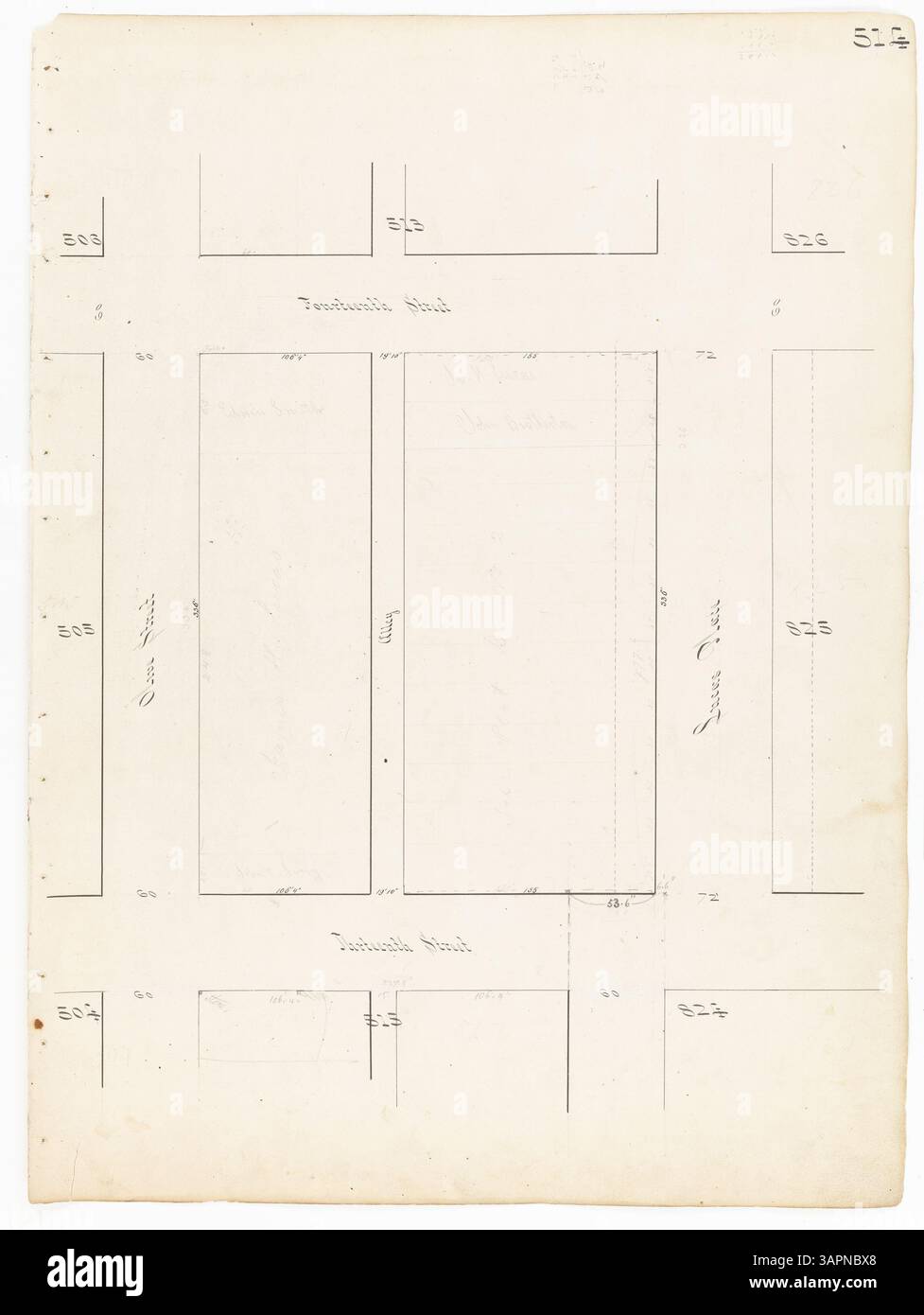 A survey of city blocks in St. Louis, covering Blocks 489-492 and 505 ...