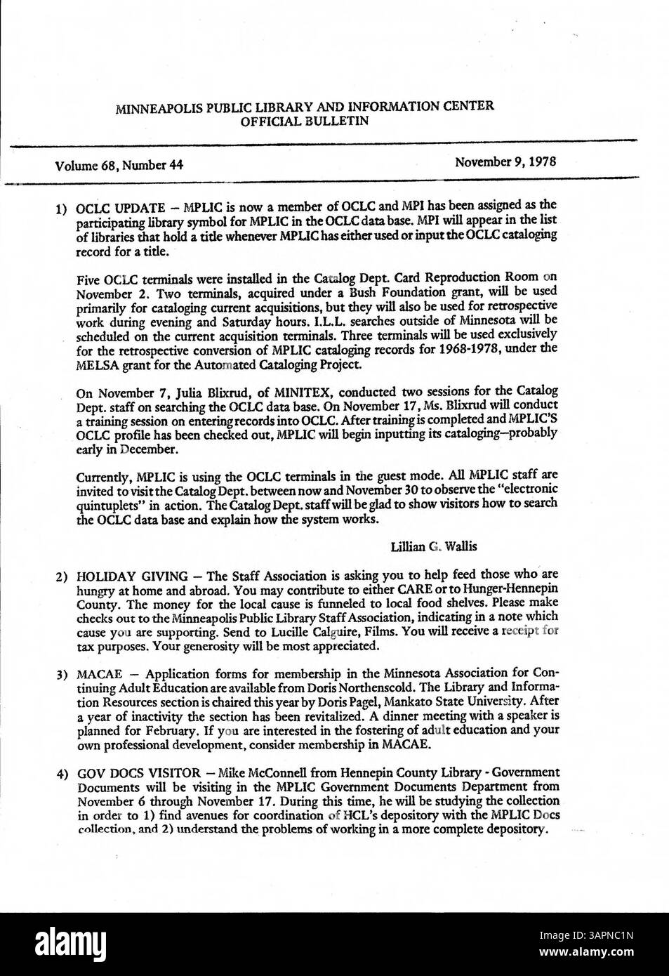 This 1978 edition of the Minneapolis Public Library Official Bulletin ...