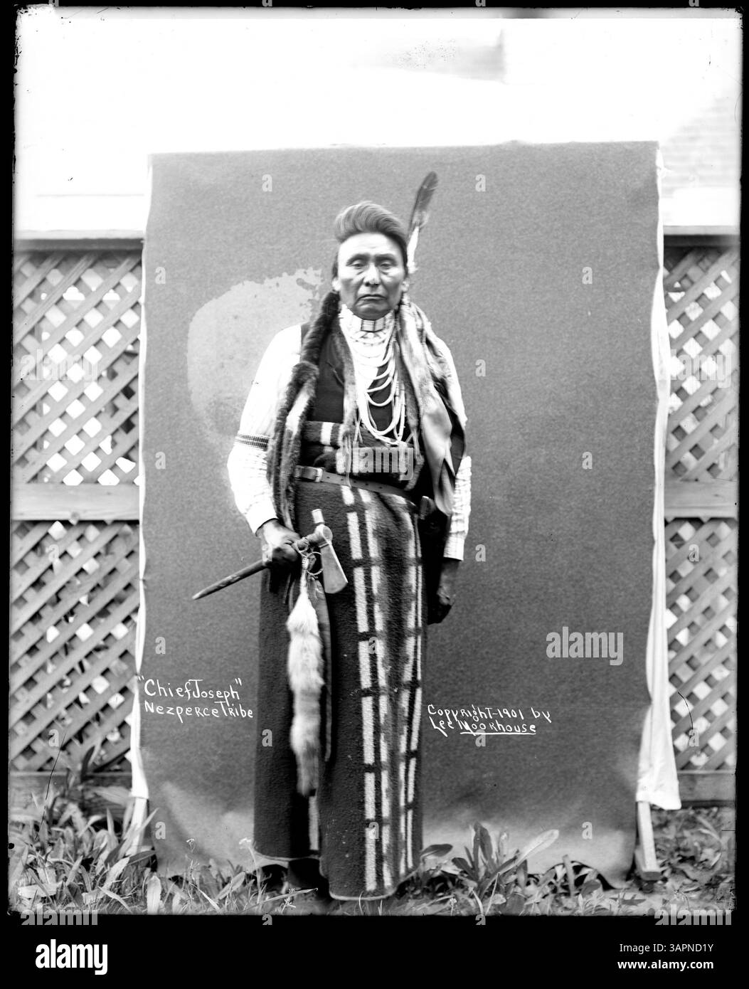 This photograph by Lee Moorhouse portrays Chief Joseph of the Nez Perce ...