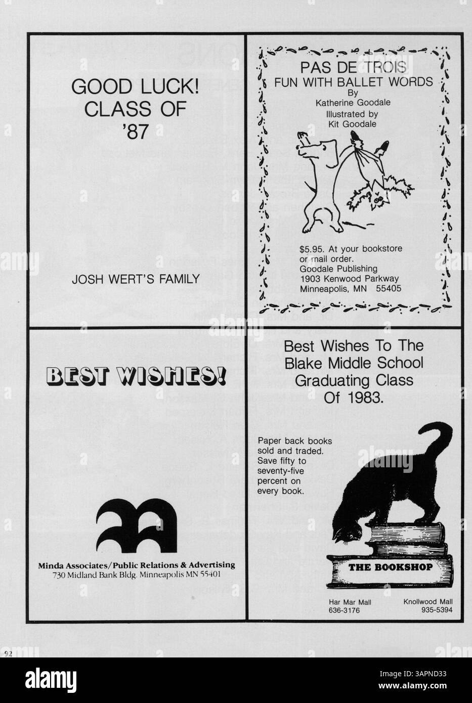 The 1983 Blake Middle School yearbook highlights the major events of ...