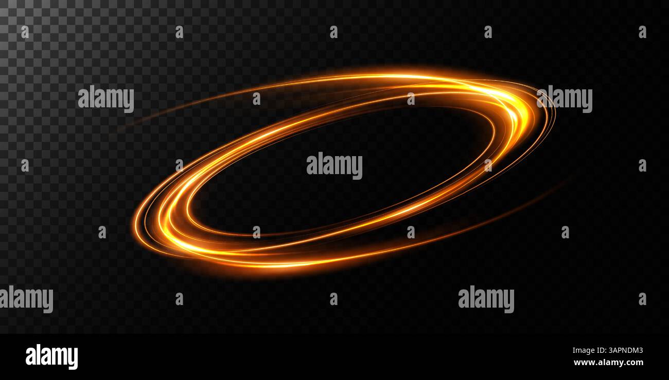 Golden Swirling Light Effect with a Transparent Background for Stunning ...