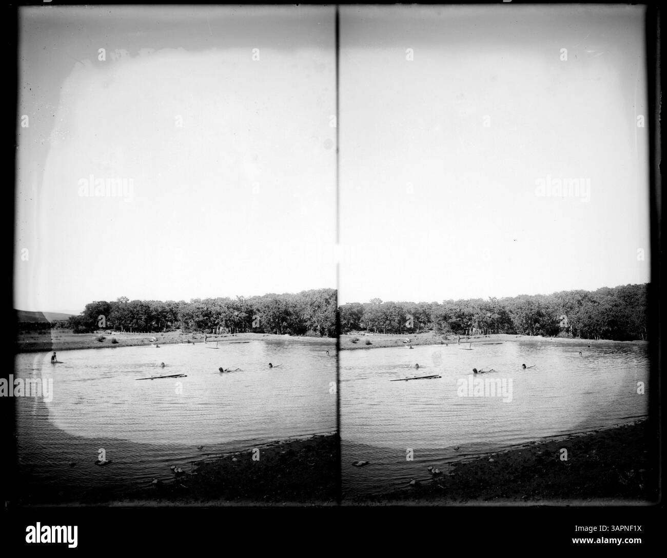This stereograph photograph by Lee Moorhouse captures tribal boys ...