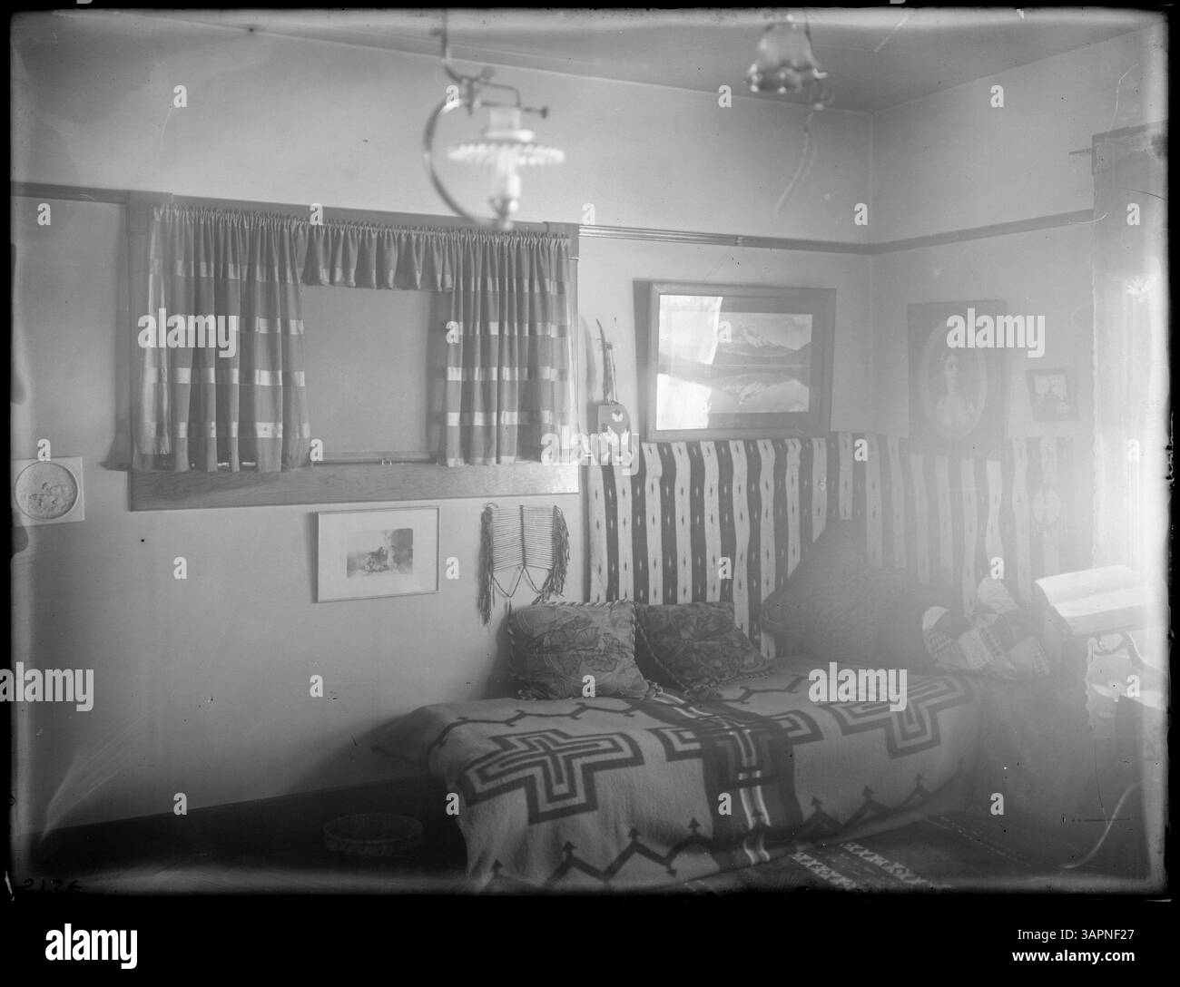A display of Pendleton Woolen Mill blankets, photographed in Pendleton ...