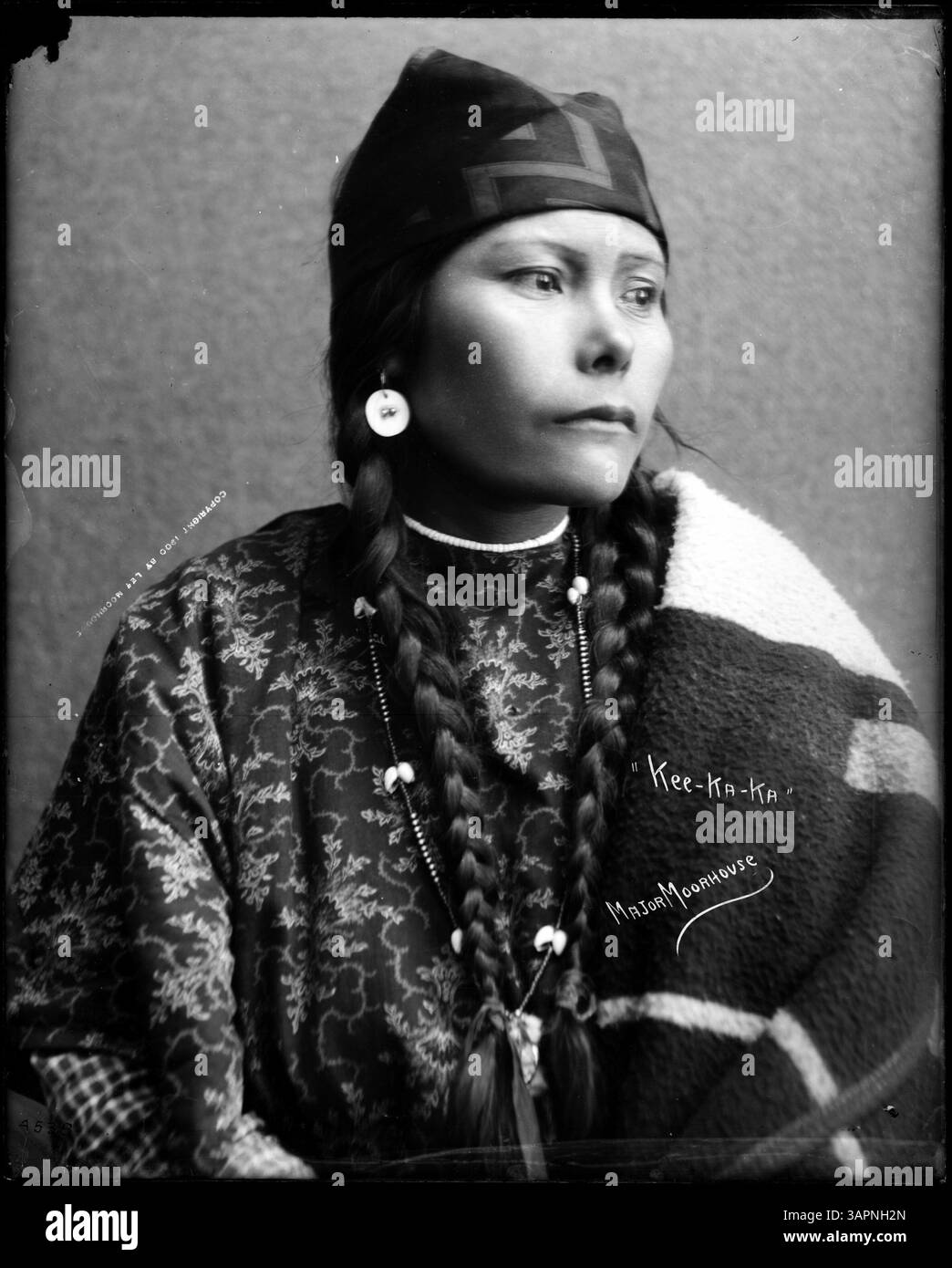 Portrait of a young tribal woman named Julia-Ann-Kee-Ka, photographed ...