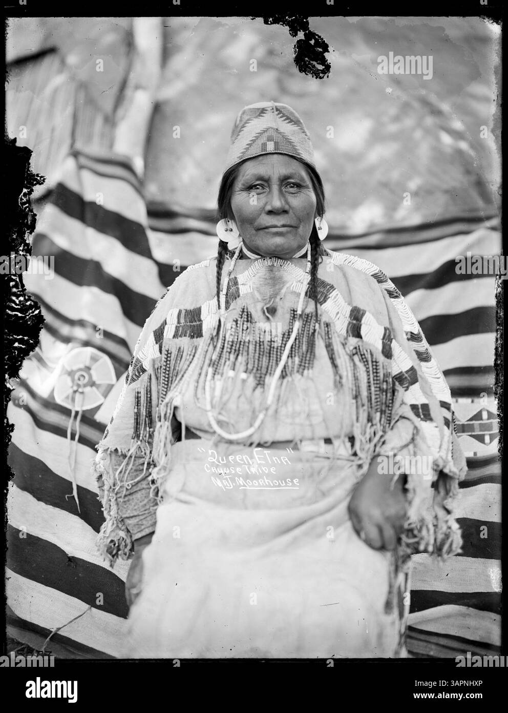 This photograph captures Queen Etna, a Cayuse tribal woman in regalia ...