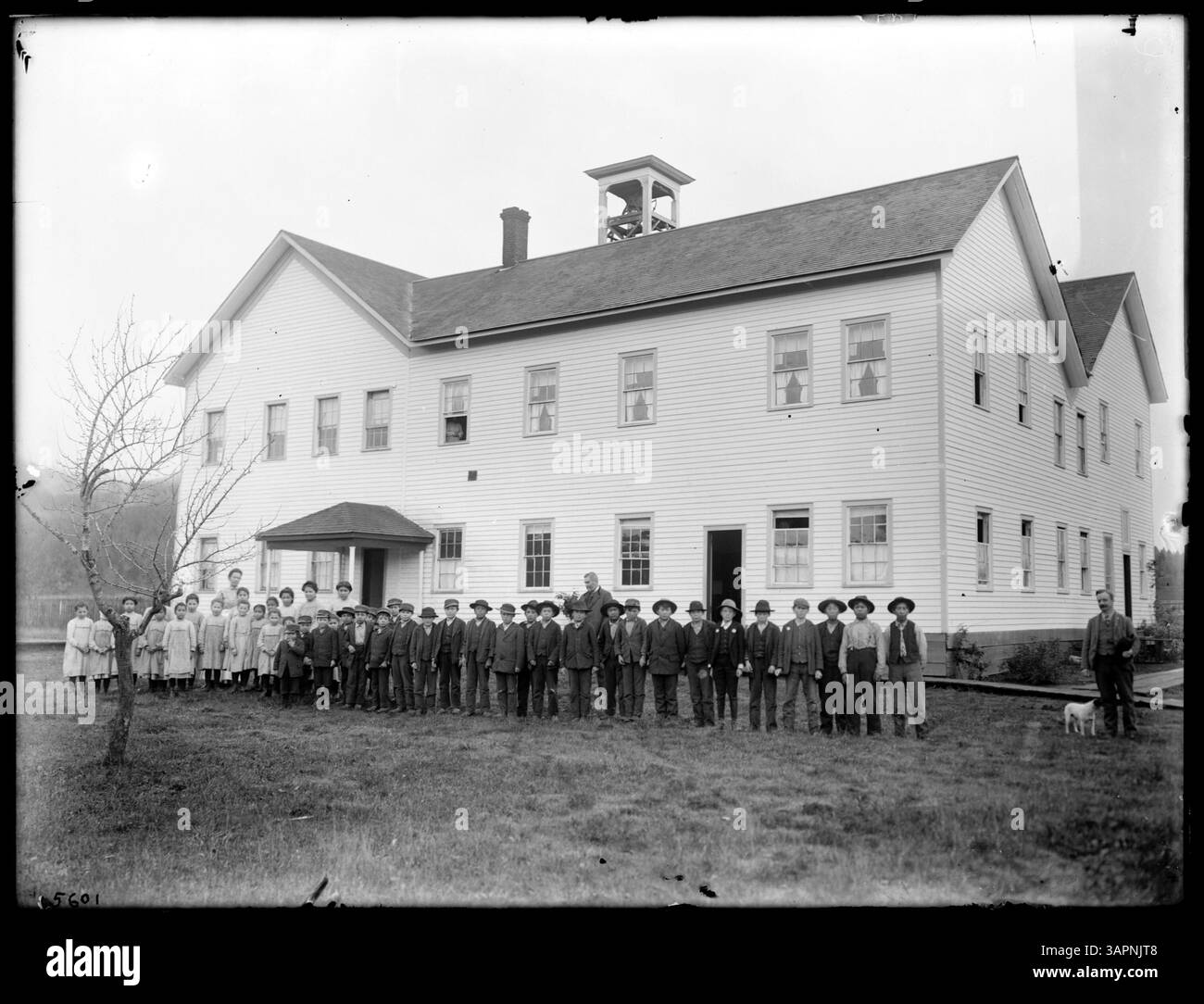 Photograph of Native American pupils and teachers at an Indian school ...