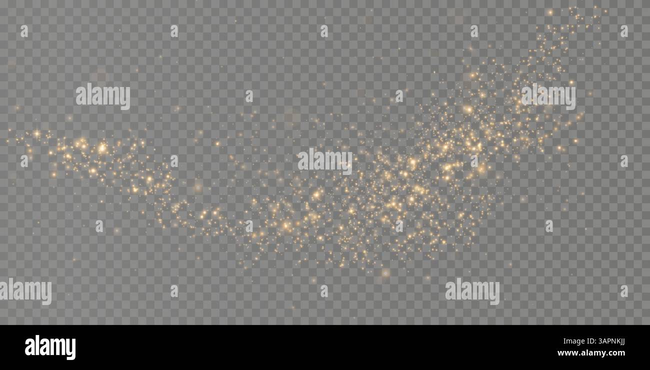 Golden Sparkle Effect Featuring a Stunning Transparent Background for ...