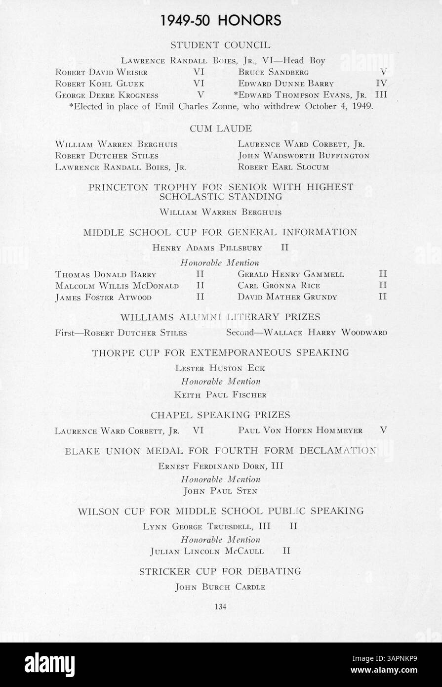 A 1950 high school yearbook from Blake School, featuring students ...