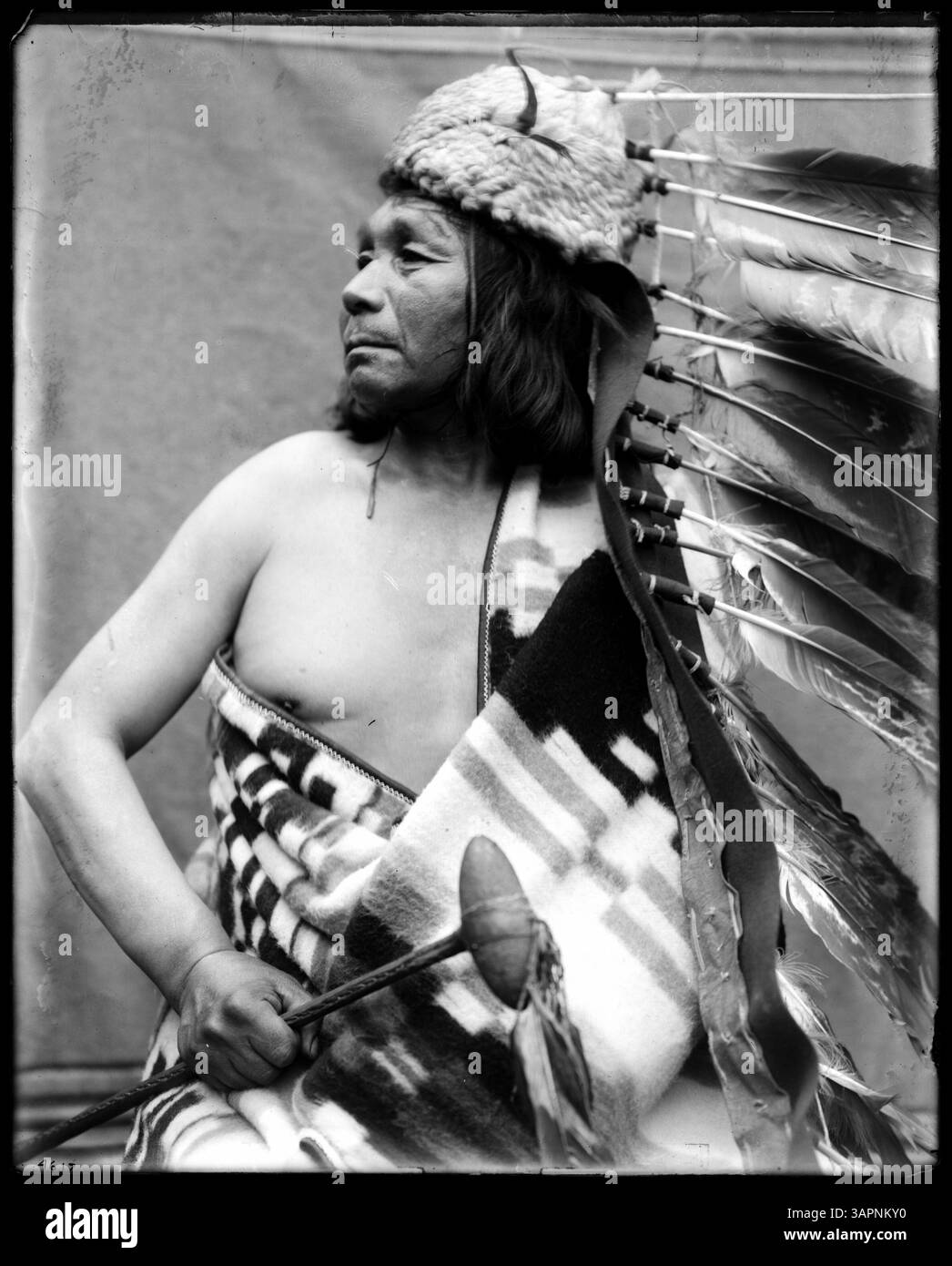 This photograph features Speel-ye, Coyote of the Walla Walla Tribe, in ...