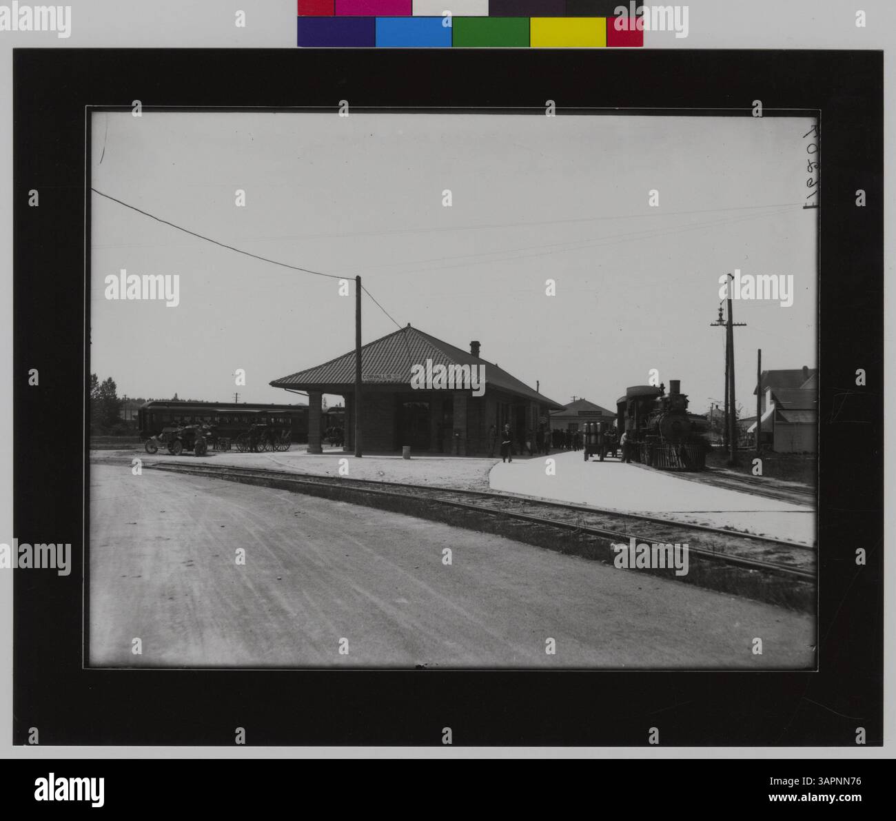 This photo shows the SPRR train station in Corvallis, Oregon, with a ...