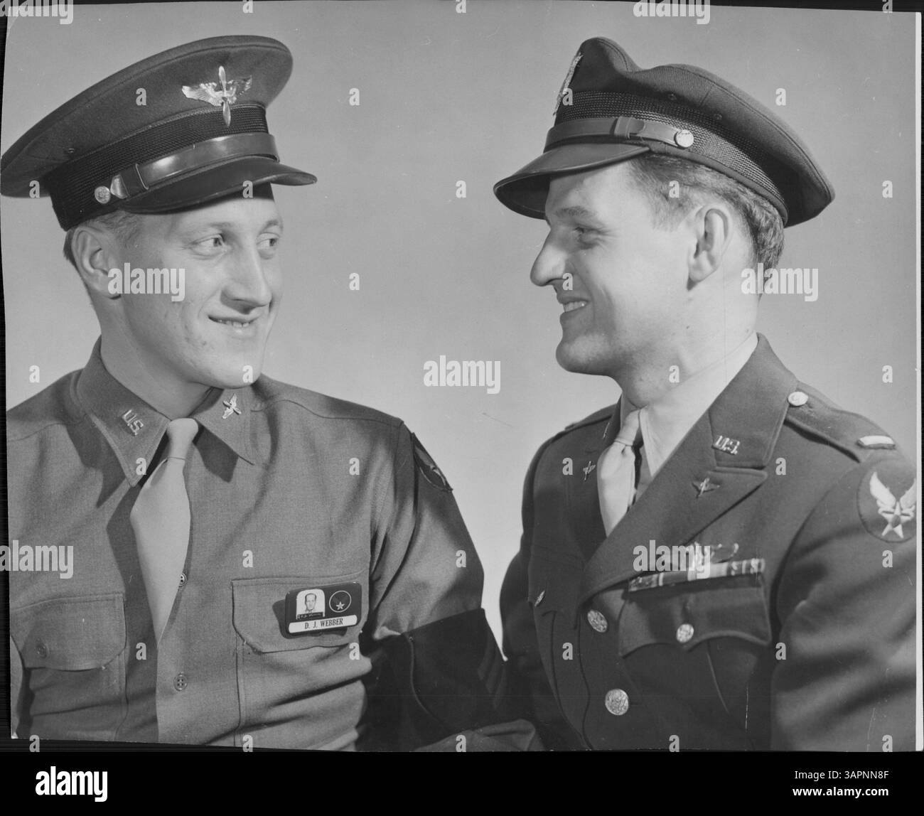 This photograph shows Dan Webber (left) and Lieutenant Don E. Webber ...