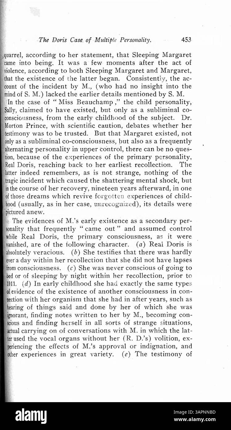 The Doris Fischer case is an example of multiple personality disorder ...