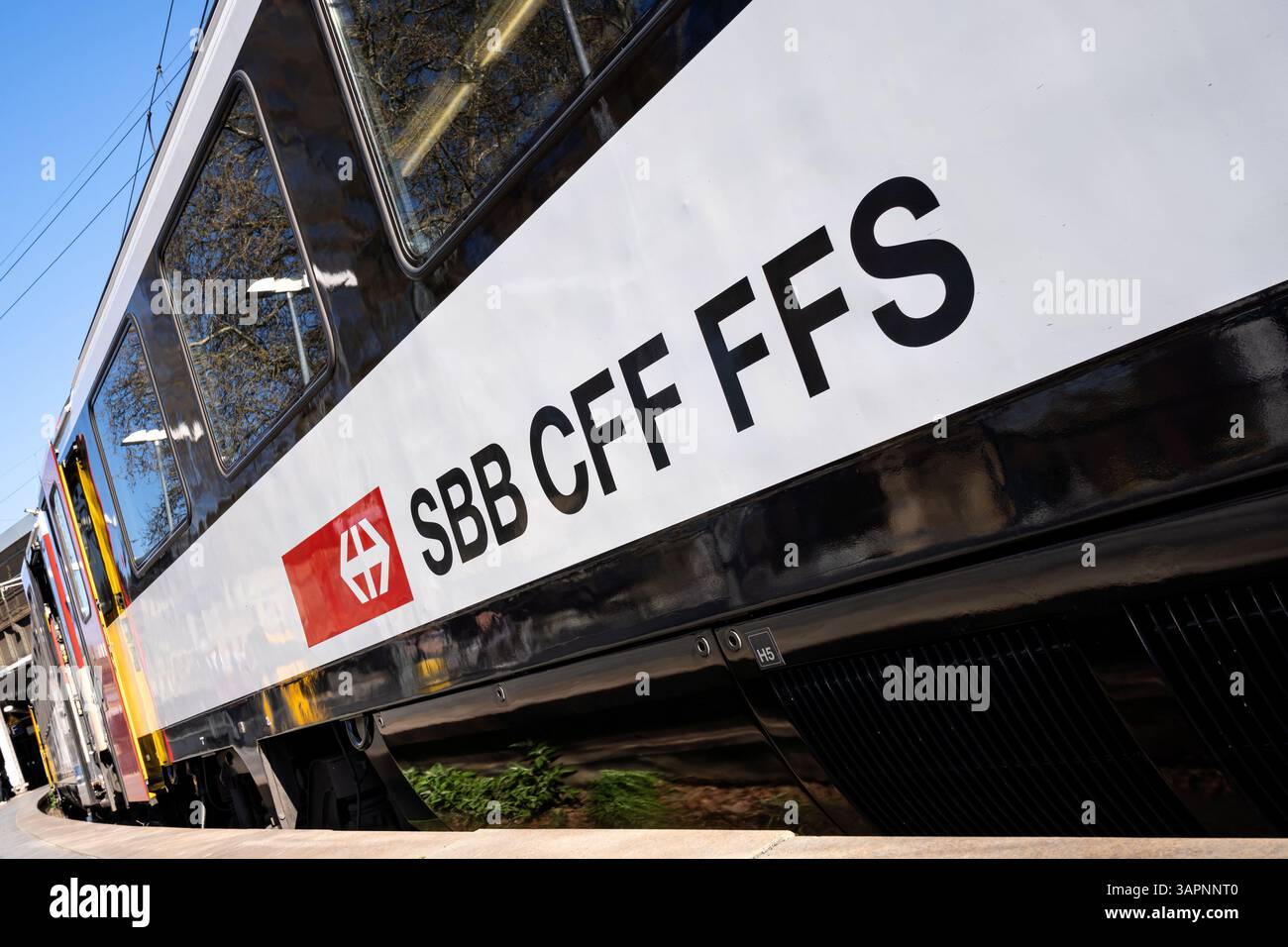 SBB Swiss Federal Railways logo at EuroCity train Stock Photo - Alamy