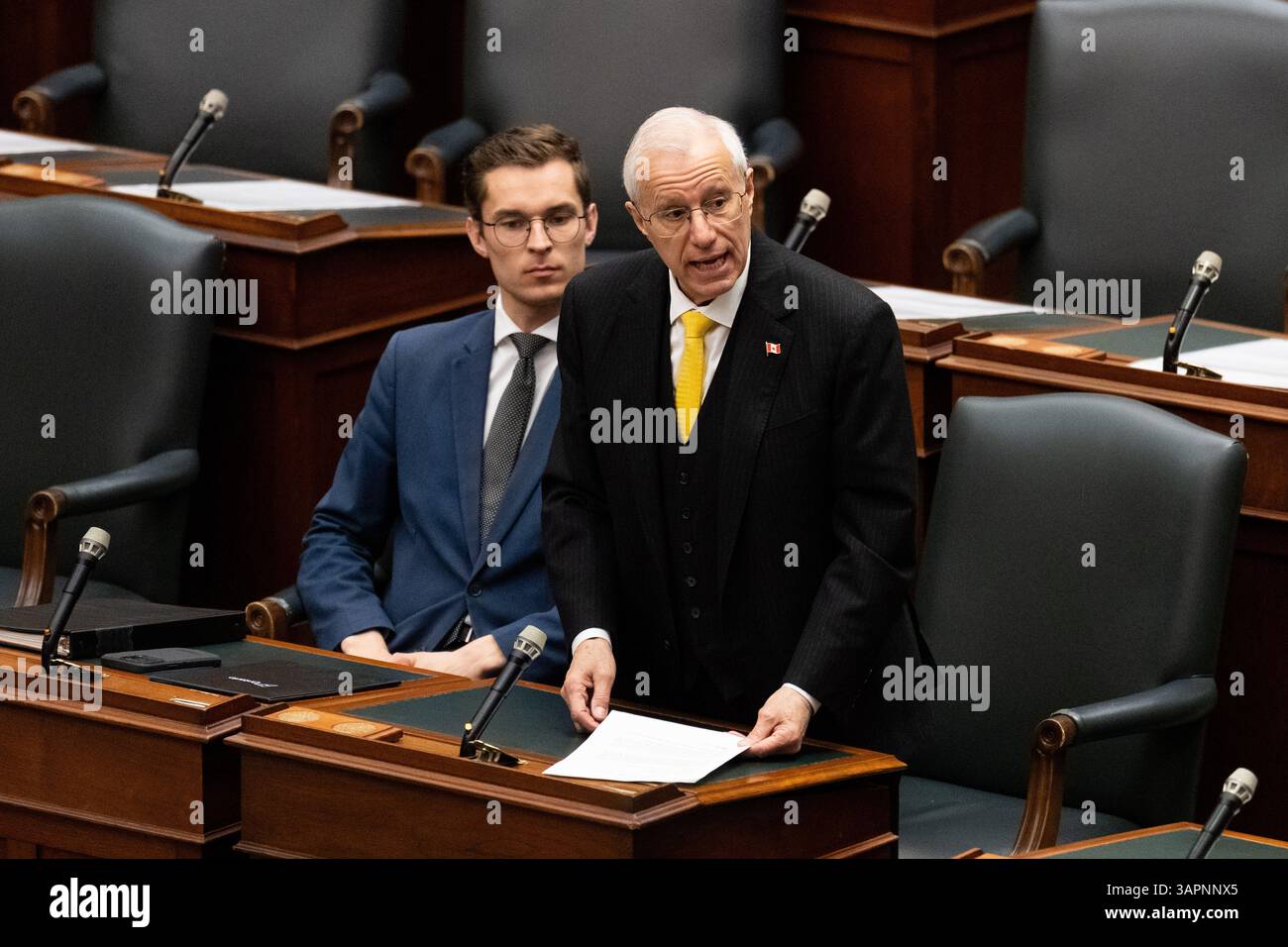 Toronto, Canada. 16th Apr, 2025. Vic Fedeli, Minister of Economic ...