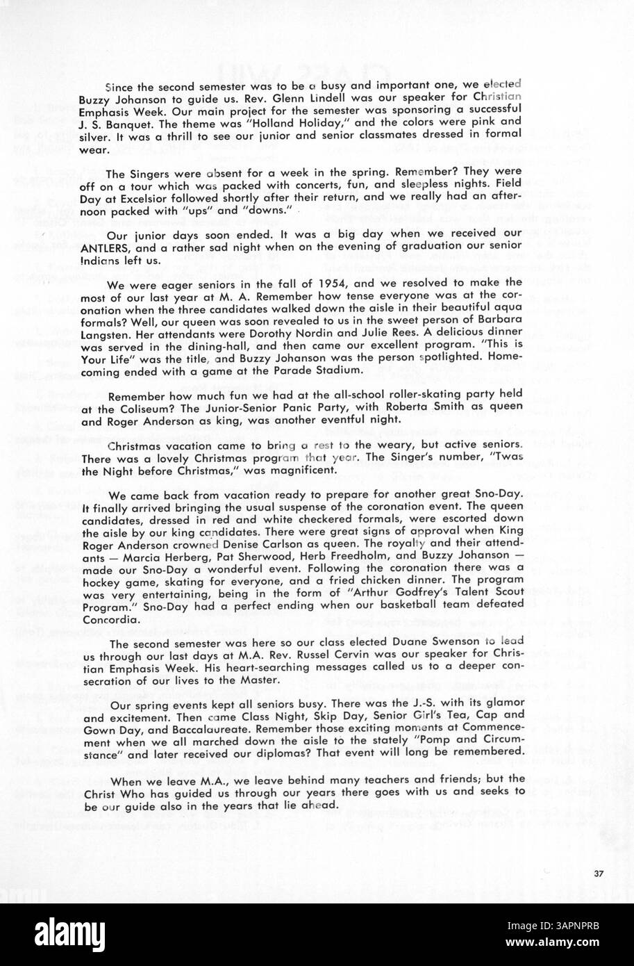 The 1955 yearbook from Minnehaha Academy highlights the events, student ...