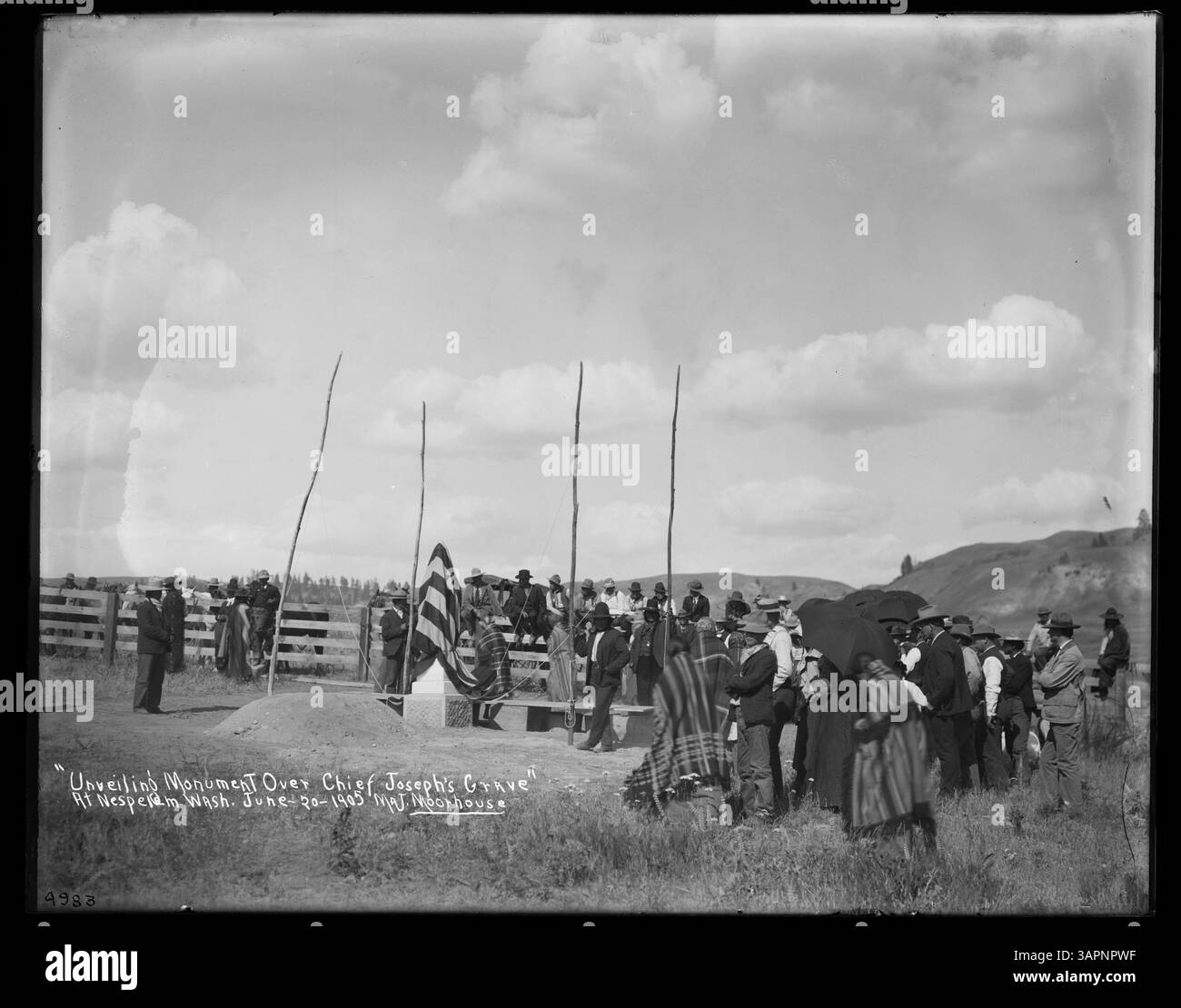 This photograph, PH036 4983, captures the unveiling of a monument over ...