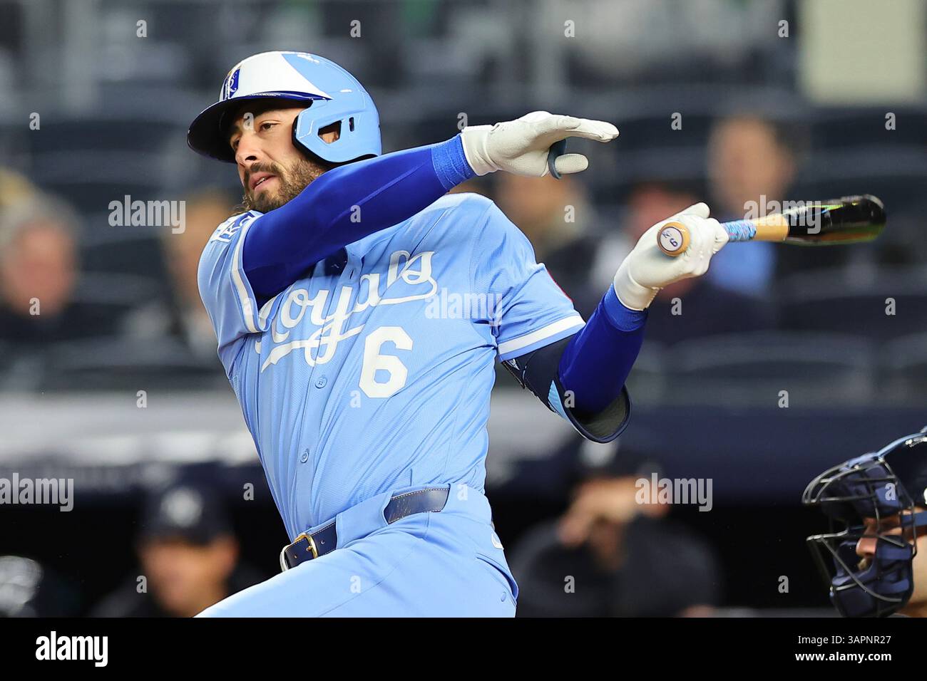 BRONX, NY - APRIL 14: Jonathan India #6 of the Kansas City Royals at ...
