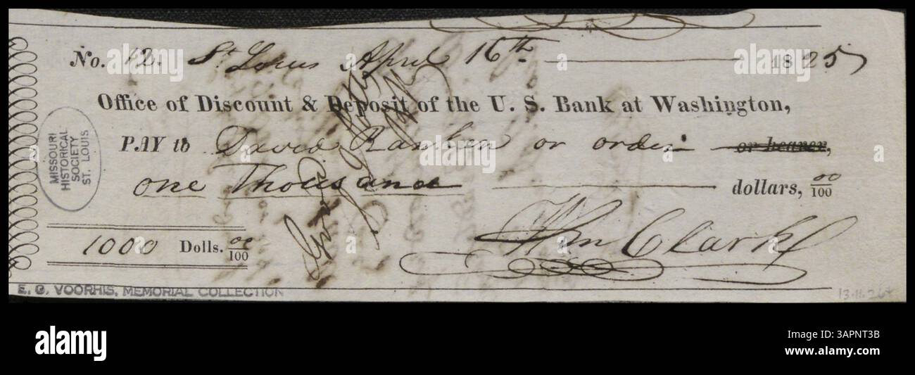 The check stubs and canceled checks from 1824-1825, preserved by the ...
