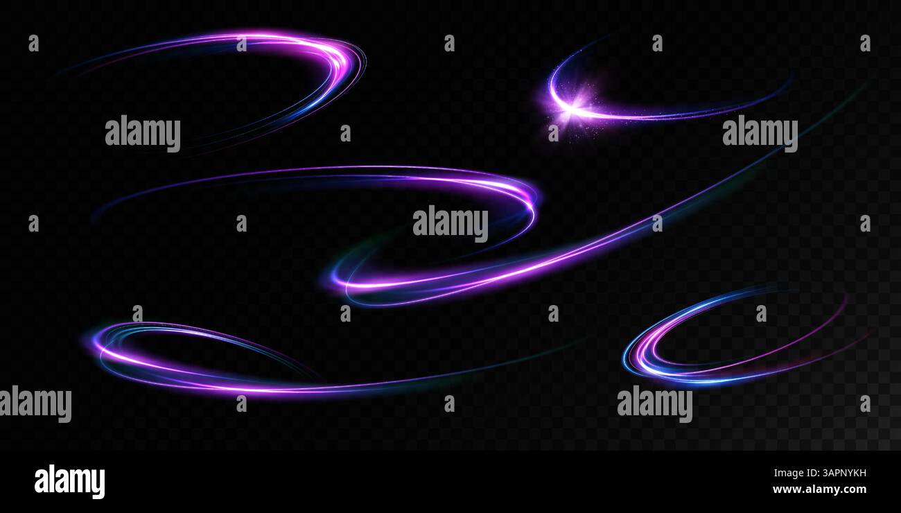 Abstract Neon Light Swirls Create Beautiful and Stunning Patterns on a ...