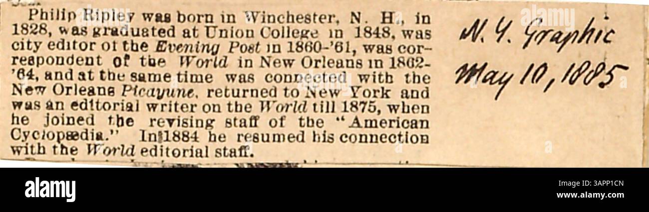 A newspaper clipping from May 10, 1885, in Volume 21 of the Thomas ...