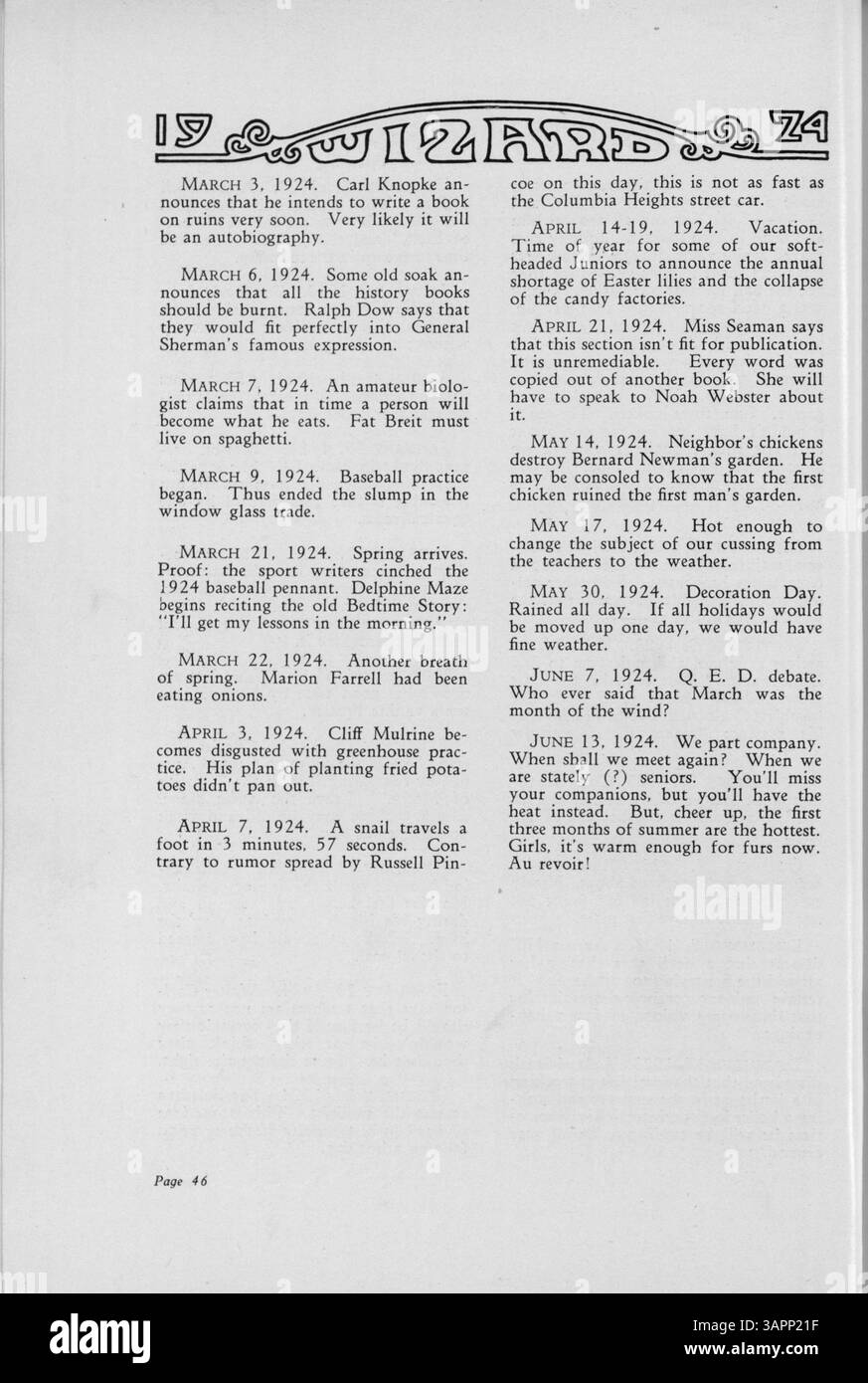 The 1924 Edison Yearbook, titled Wizard, captures significant events ...
