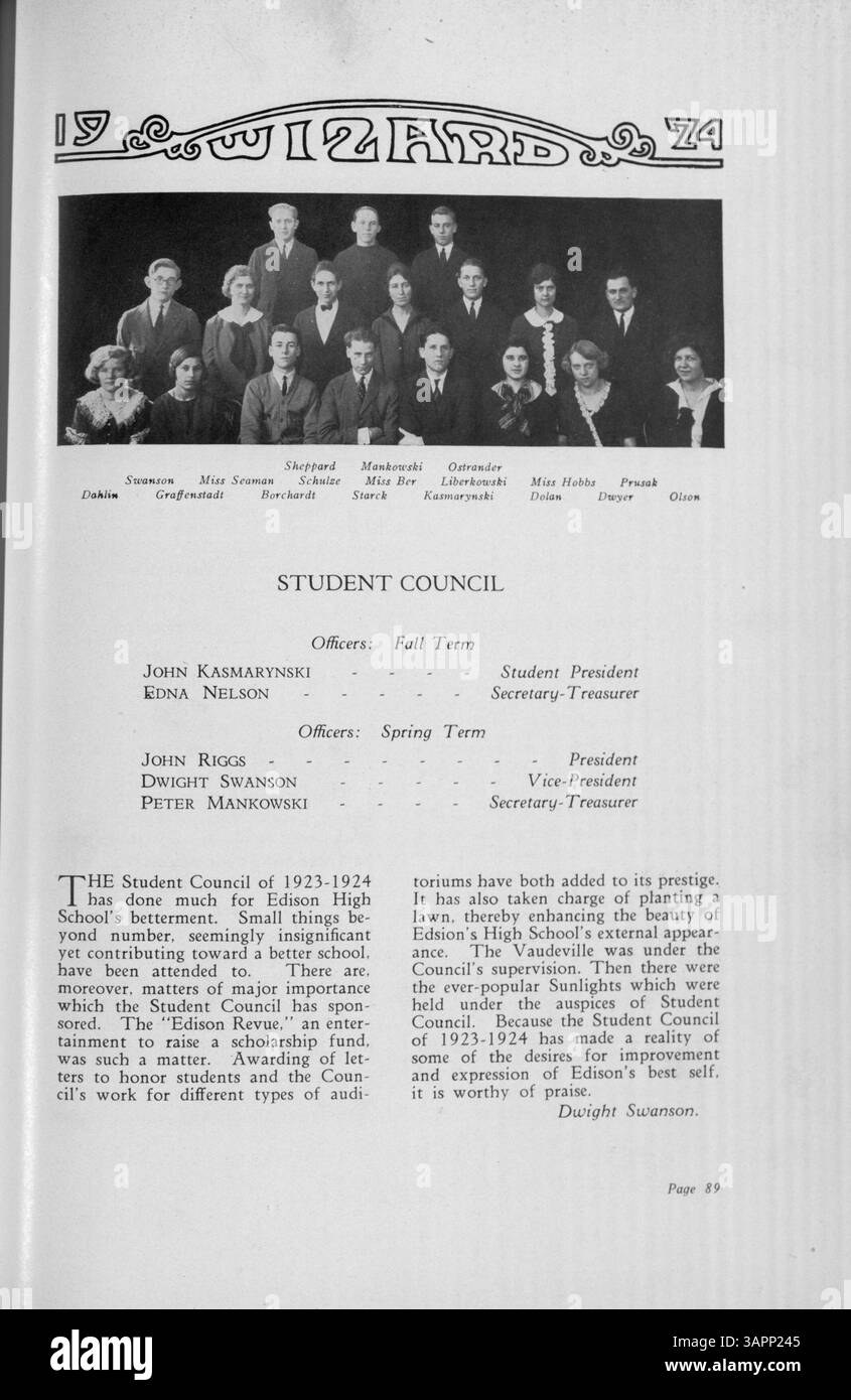 The 1924 edition of the Edison Yearbook captures the essence of student ...