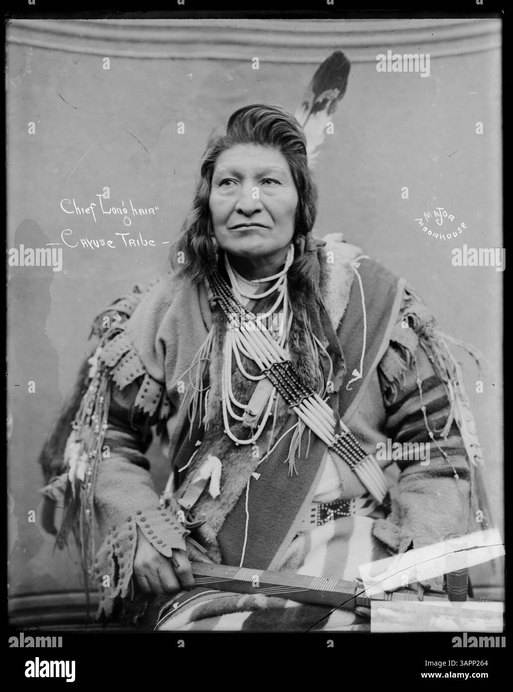 Photograph of Long Hair, a Native American man from the Cayuse tribe ...