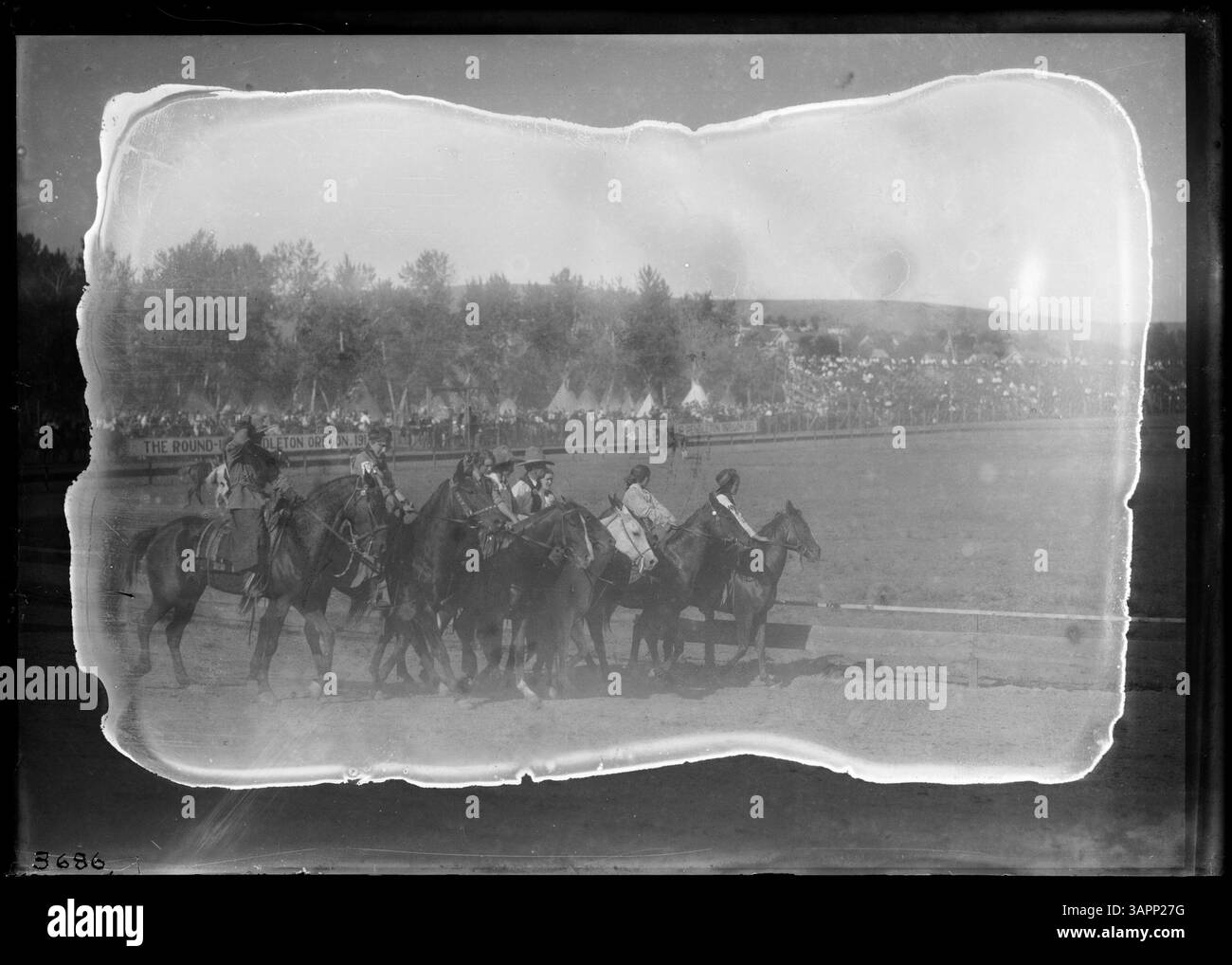 This photograph captures the grandeur of a roundup grand review, with ...