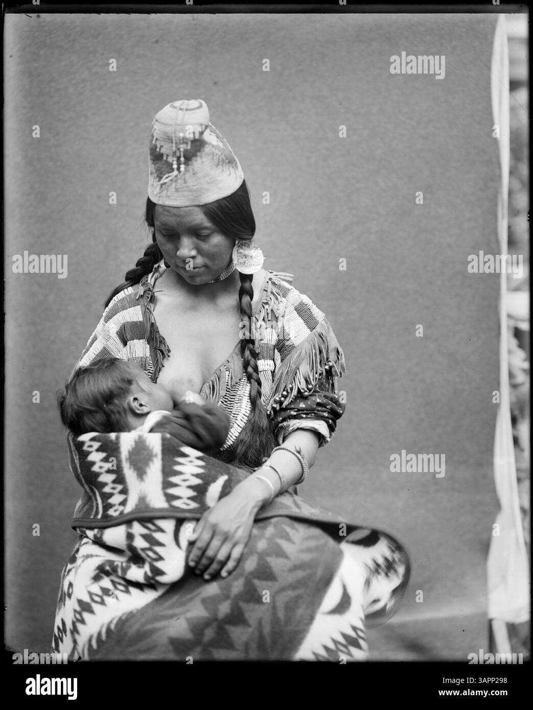 A portrait of Rosa Paul, a Walla Walla Indian, in regalia while ...