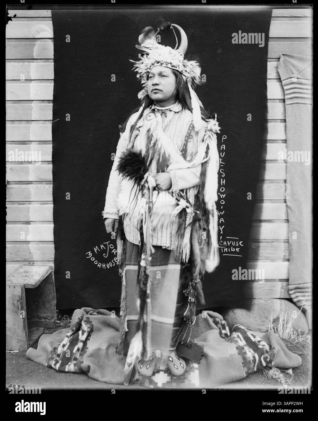 This photograph by Lee Moorhouse depicts Paul Showoway, a Cayuse Indian ...