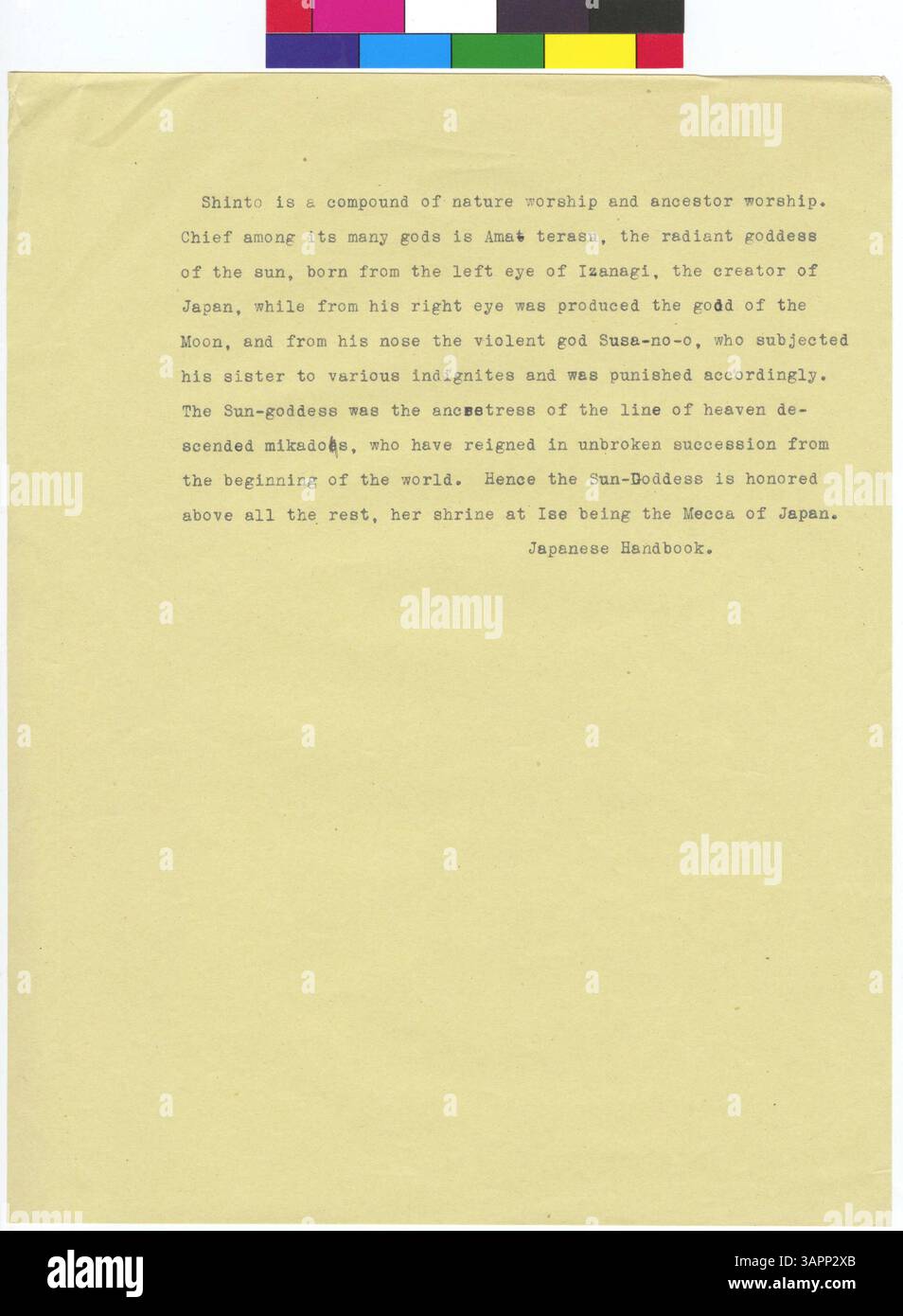 This file from Gertrude Bass Warner's collection details the O Yamoto ...