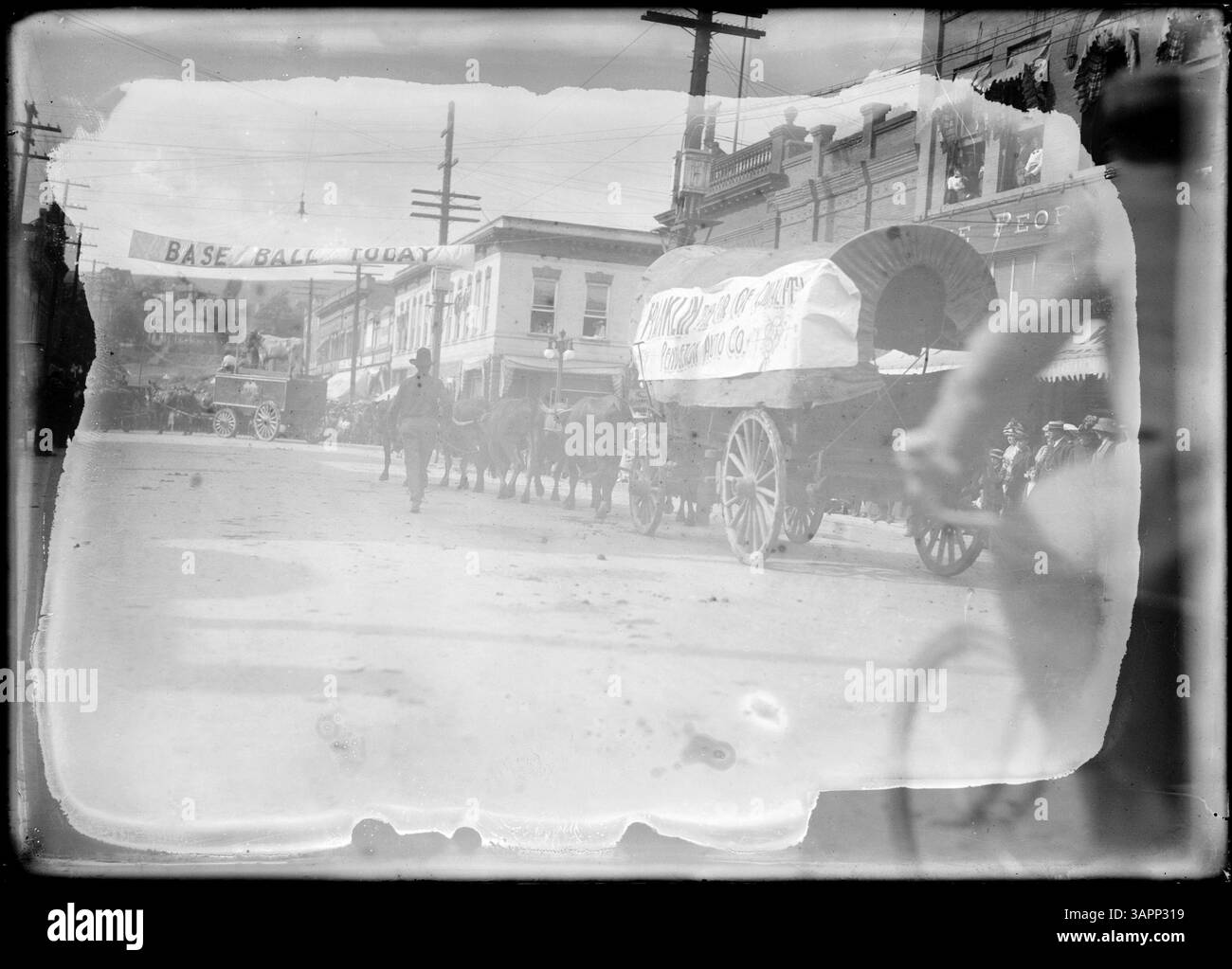 A historical photograph by Lee Moorhouse featuring the Elks' Circus ...