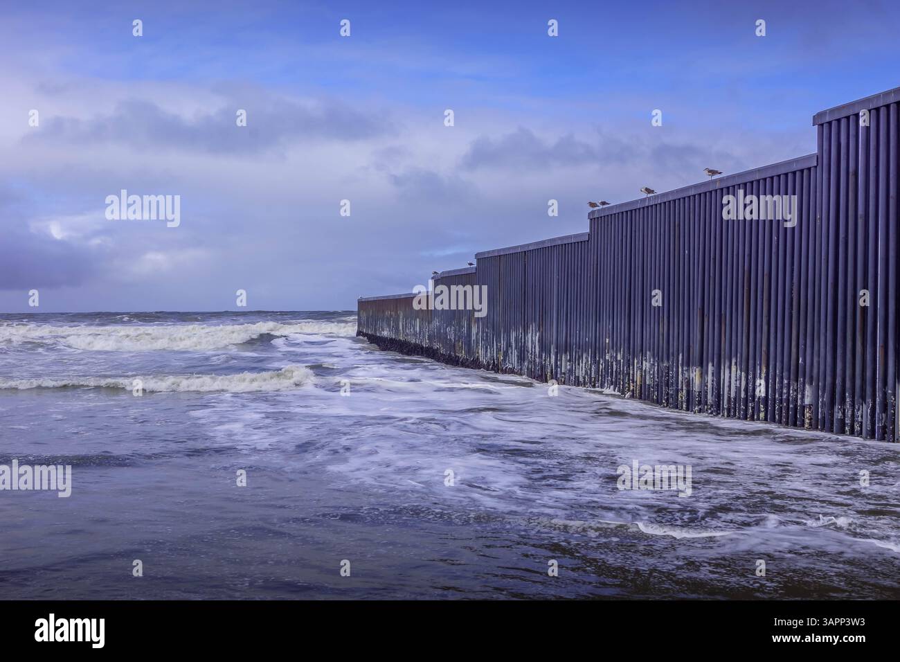 Mexico-United States border wall (also known as Trump wall) meets the ...