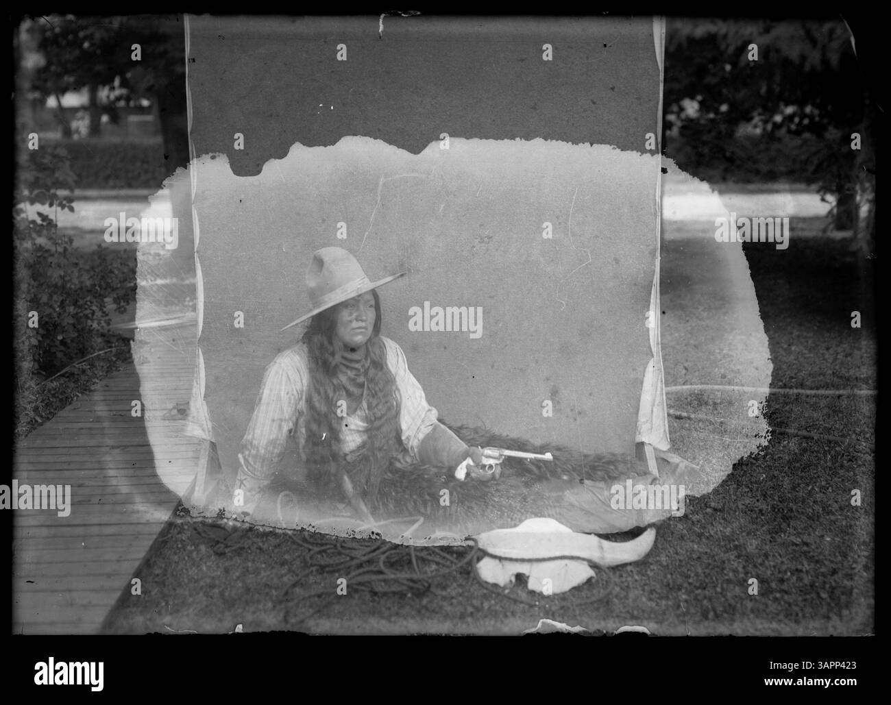 Photograph by Lee Moorhouse of a Native American man wearing western ...