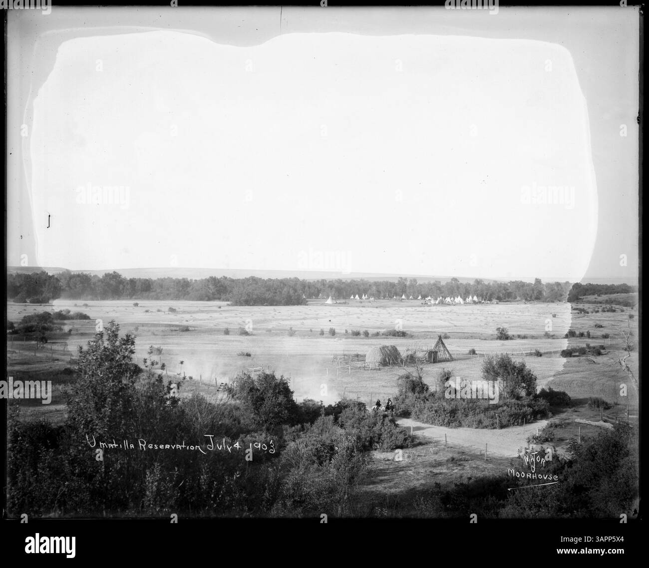 The photograph depicts scenes from the Umatilla Indian Reservation ...