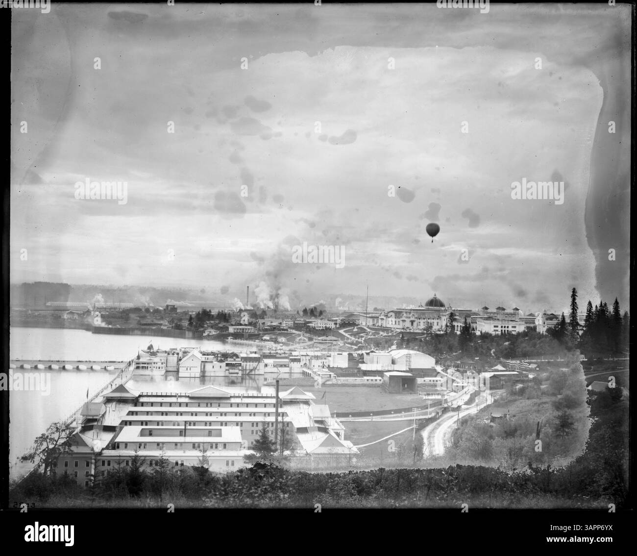 A panoramic view of the Lewis and Clark Exposition grounds in Portland ...