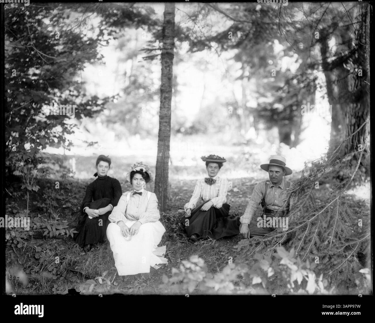 Photograph of guests at the Bingham Springs Hotel, capturing a social gathering at the hotel in ...