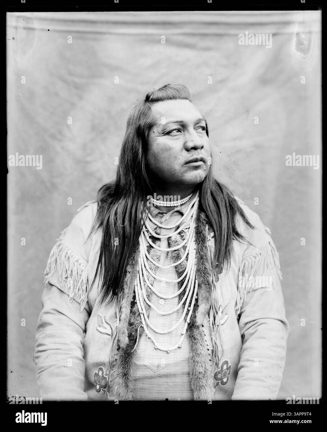 This photograph by Lee Moorhouse features Paul Showoway, a Cayuse ...