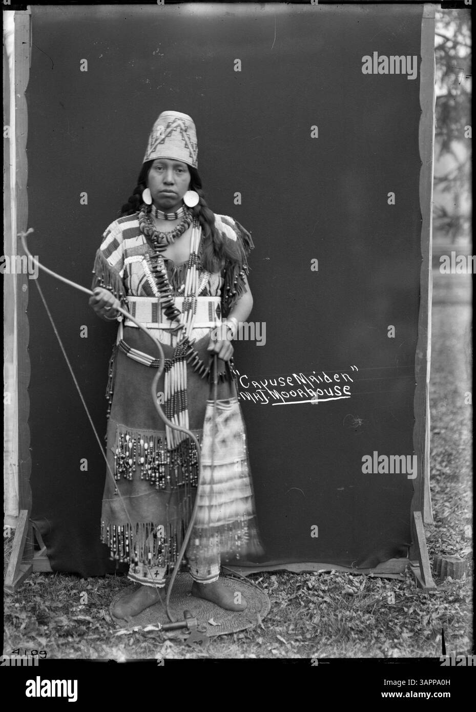 This photograph features Ruth Coyote, a Cayuse Indian woman, in ...