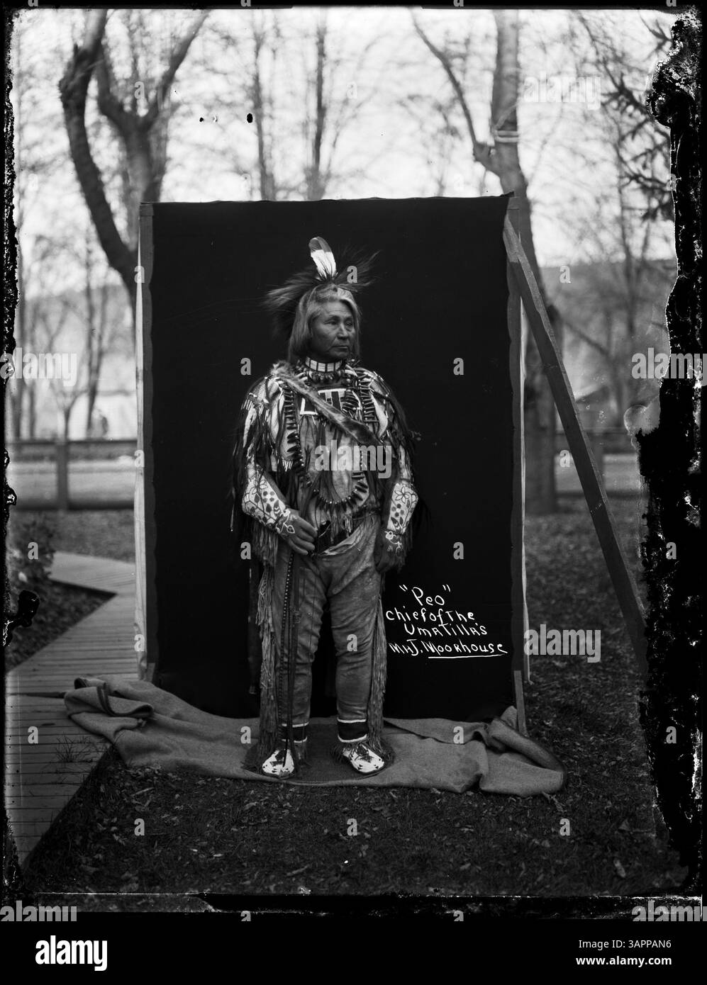 This photograph captures Chief Peo, a Umatilla tribal man, in various ...